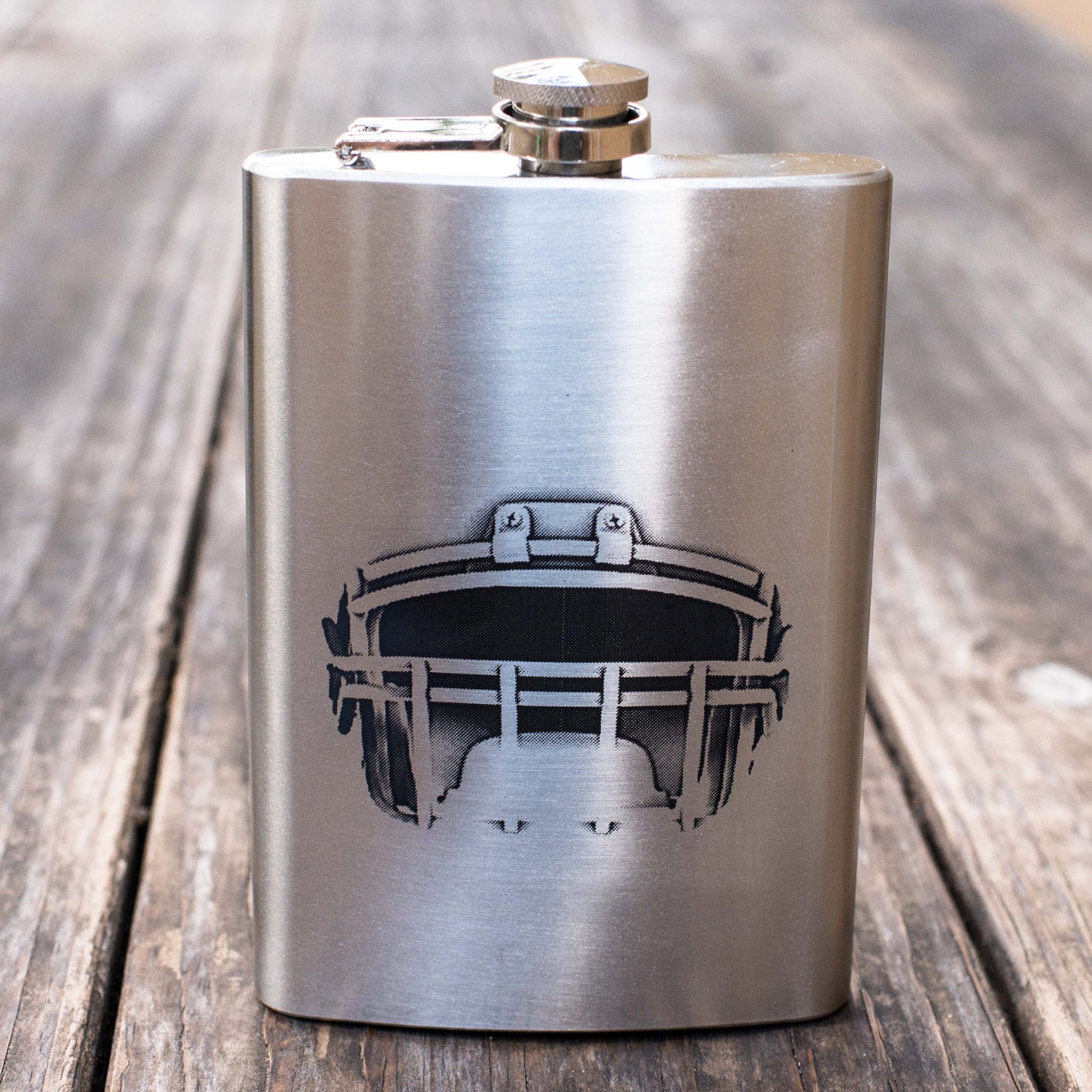 8oz Football Helmet Stainless Steel Flask – HipFlaskPlus