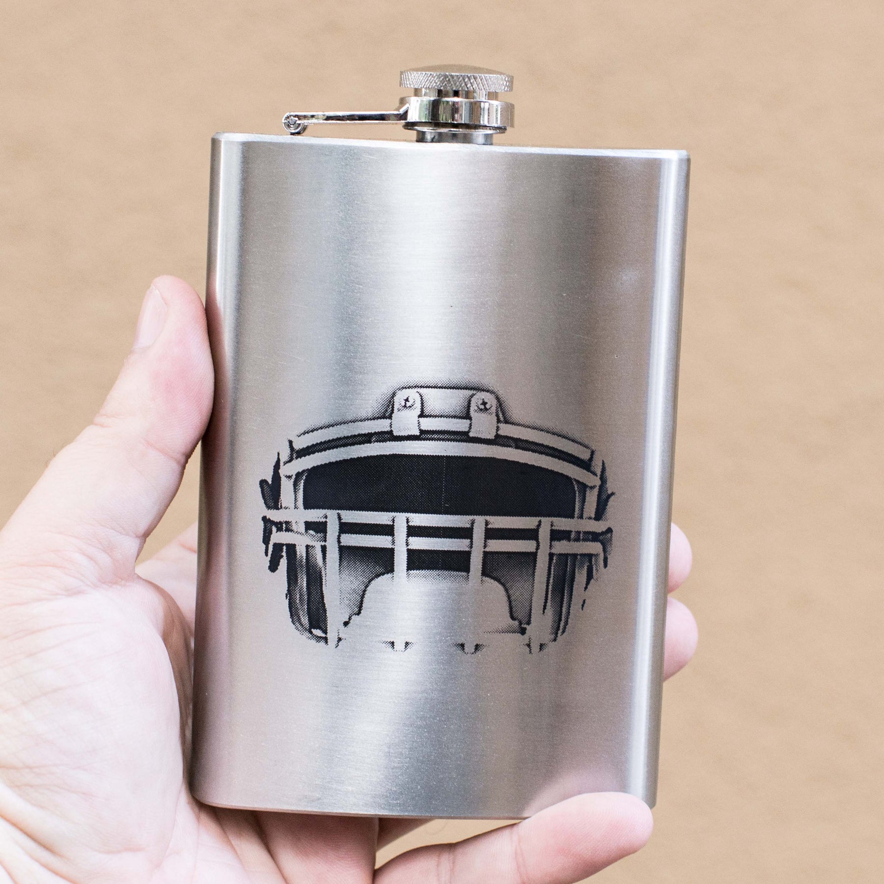 8oz Football Helmet Stainless Steel Flask – HipFlaskPlus
