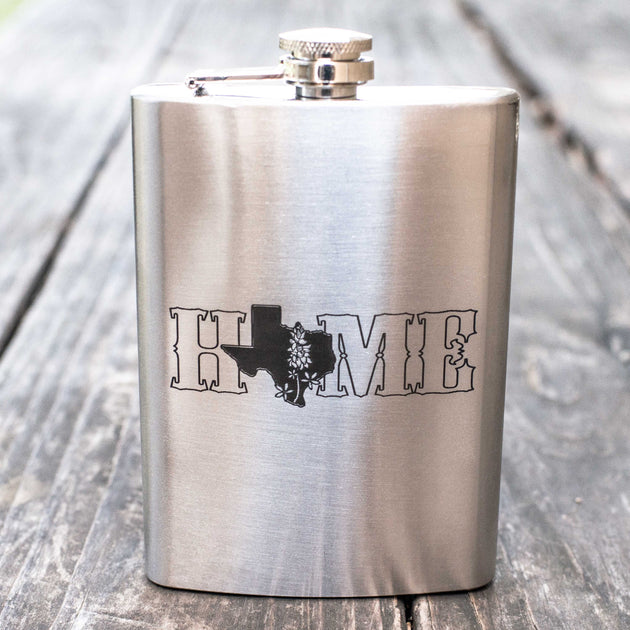 8oz Home - Texas Stainless Steel Flask – HipFlaskPlus