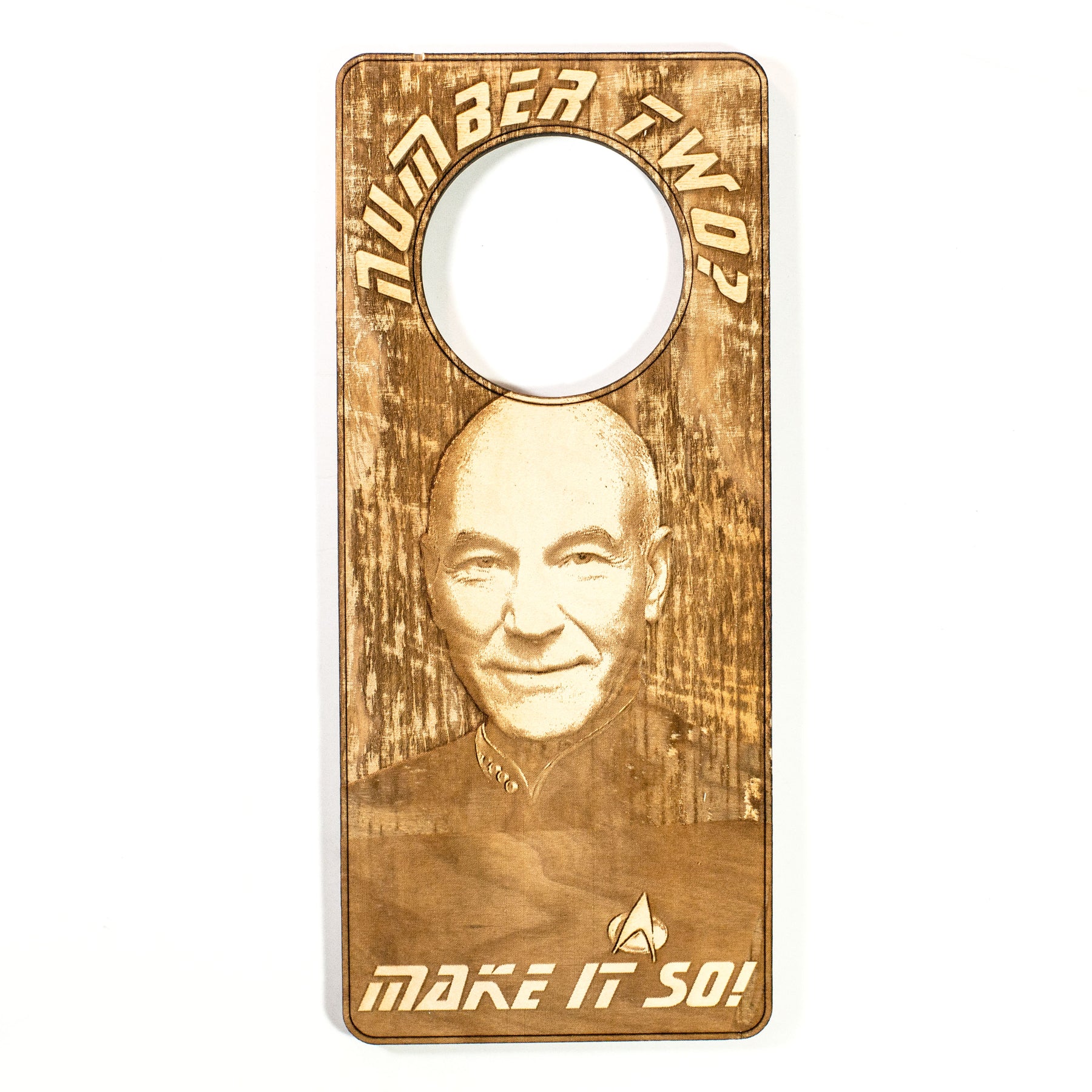 Door Hanger - Number Two Make it So - Raw Wood 9x4 – HipFlaskPlus