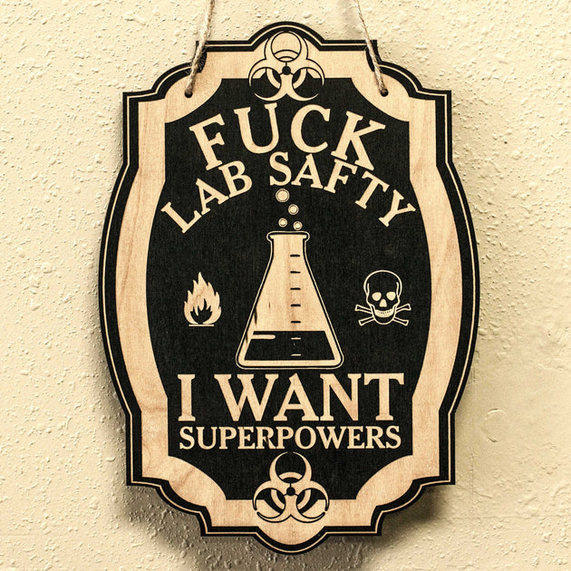 Lab Safety - Black Door Sign 7x9.5in – HipFlaskPlus
