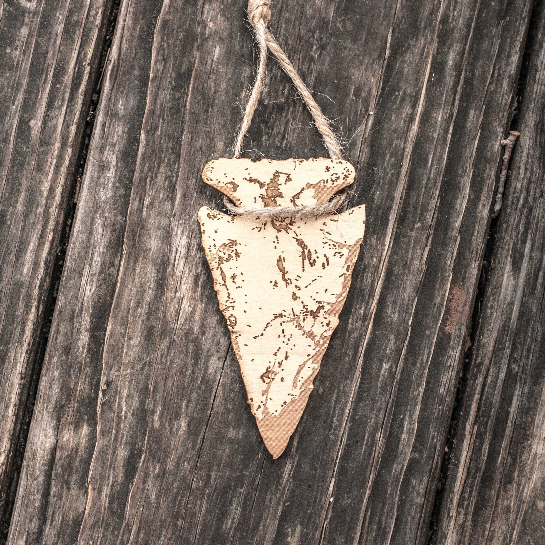 Ornament - Arrowhead - Raw Wood 4x2in – HipFlaskPlus