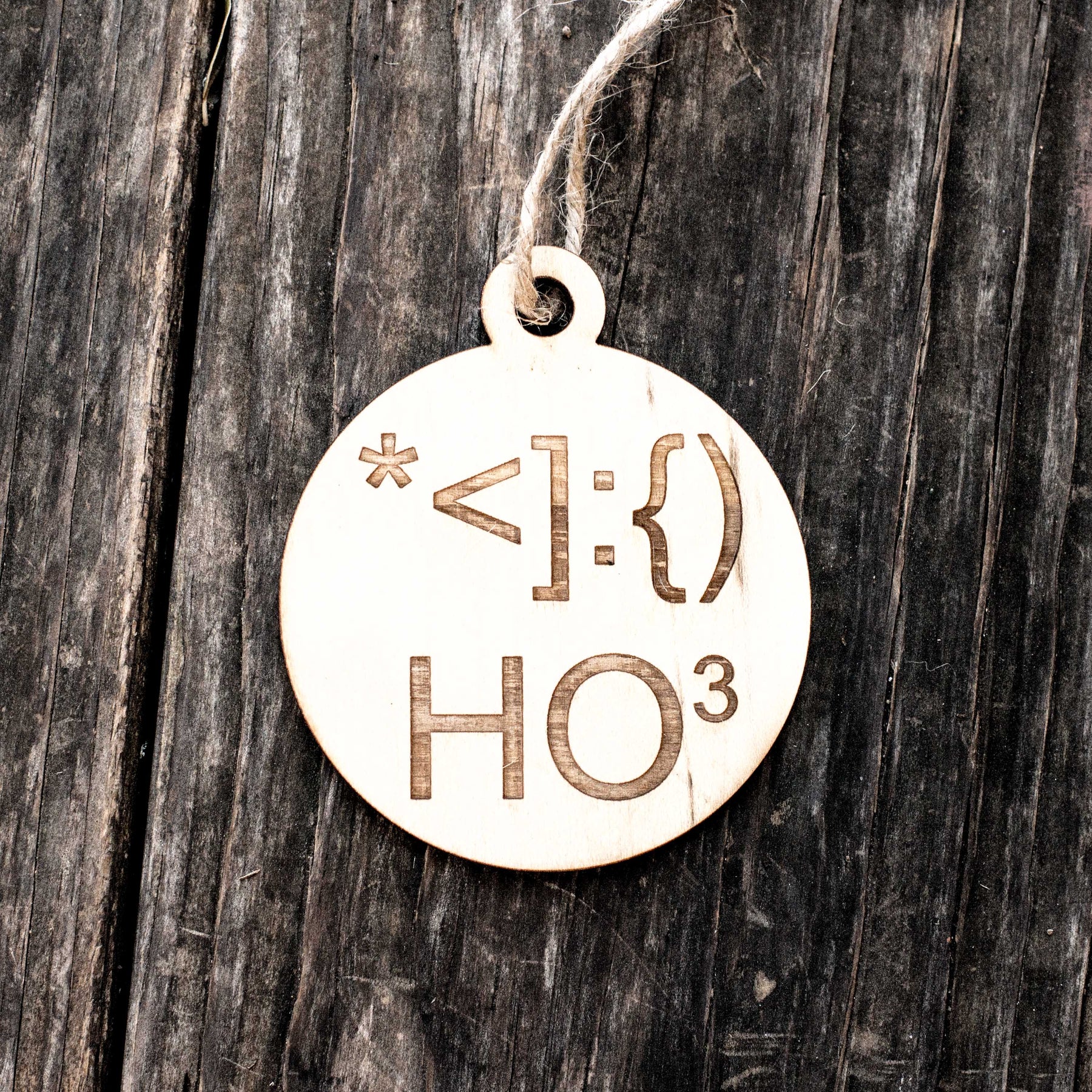 Ornament - HO cubed - Raw Wood 3x3in – HipFlaskPlus