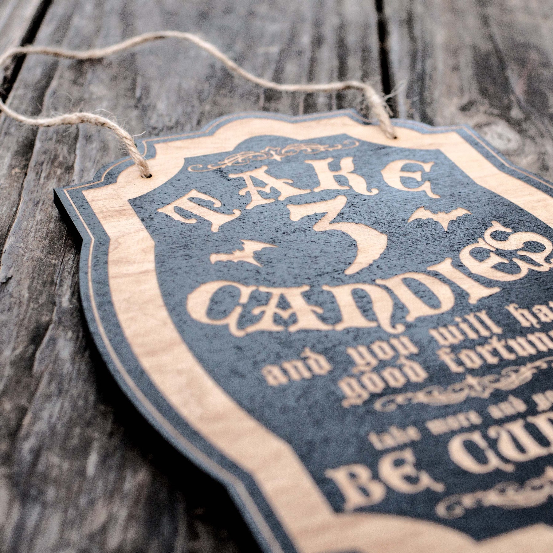 Take 3 Candies or Be Cursed - Black Halloween Door Sign – HipFlaskPlus