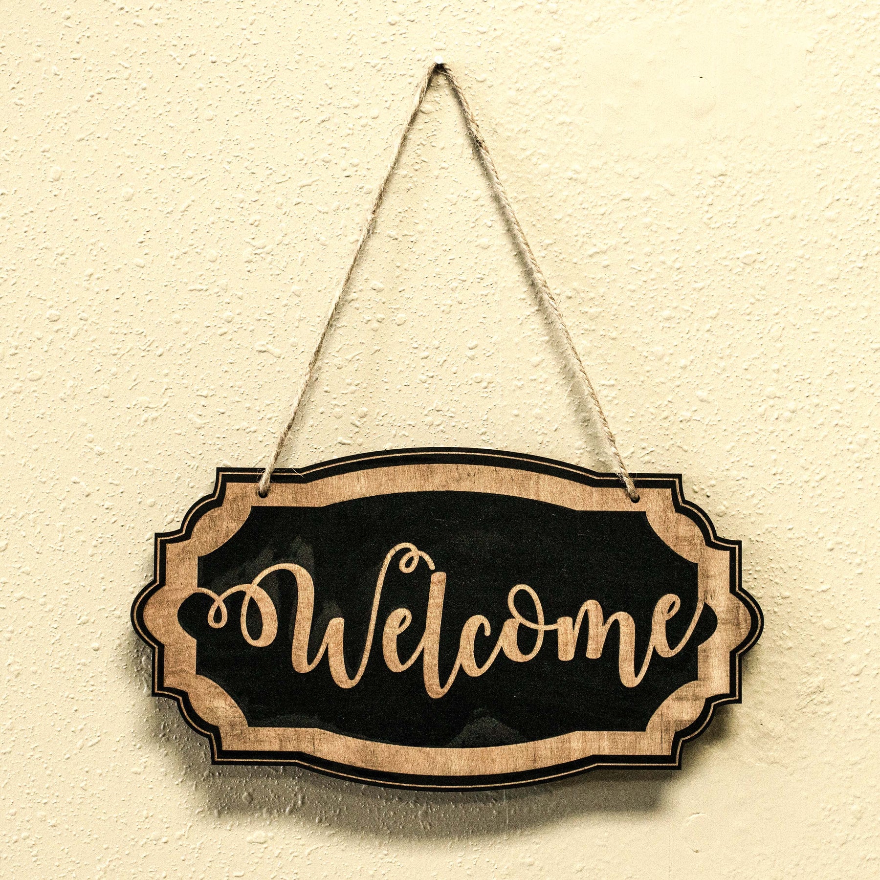Welcome - Black Door Sign 10x6inches – HipFlaskPlus